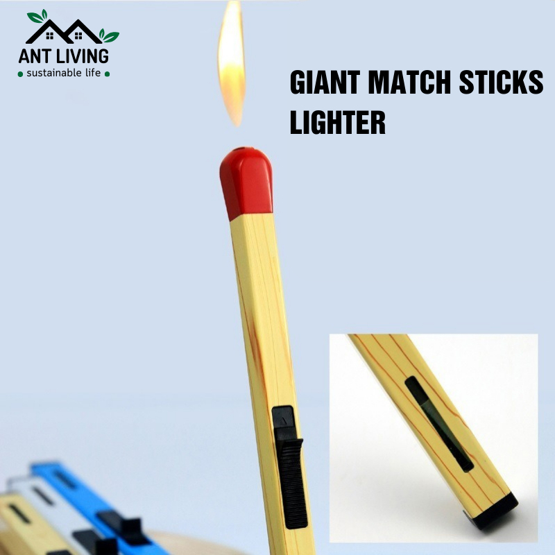 Giant Match Refillable Butane Lighter Windproof Adjustable Flame Retro ...