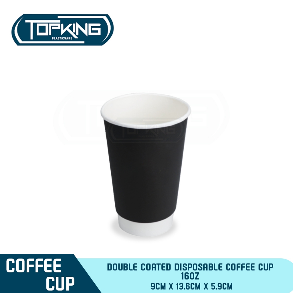 16oz Coffee cup double coated paper cup for hot & cold 25pcs/pack ...