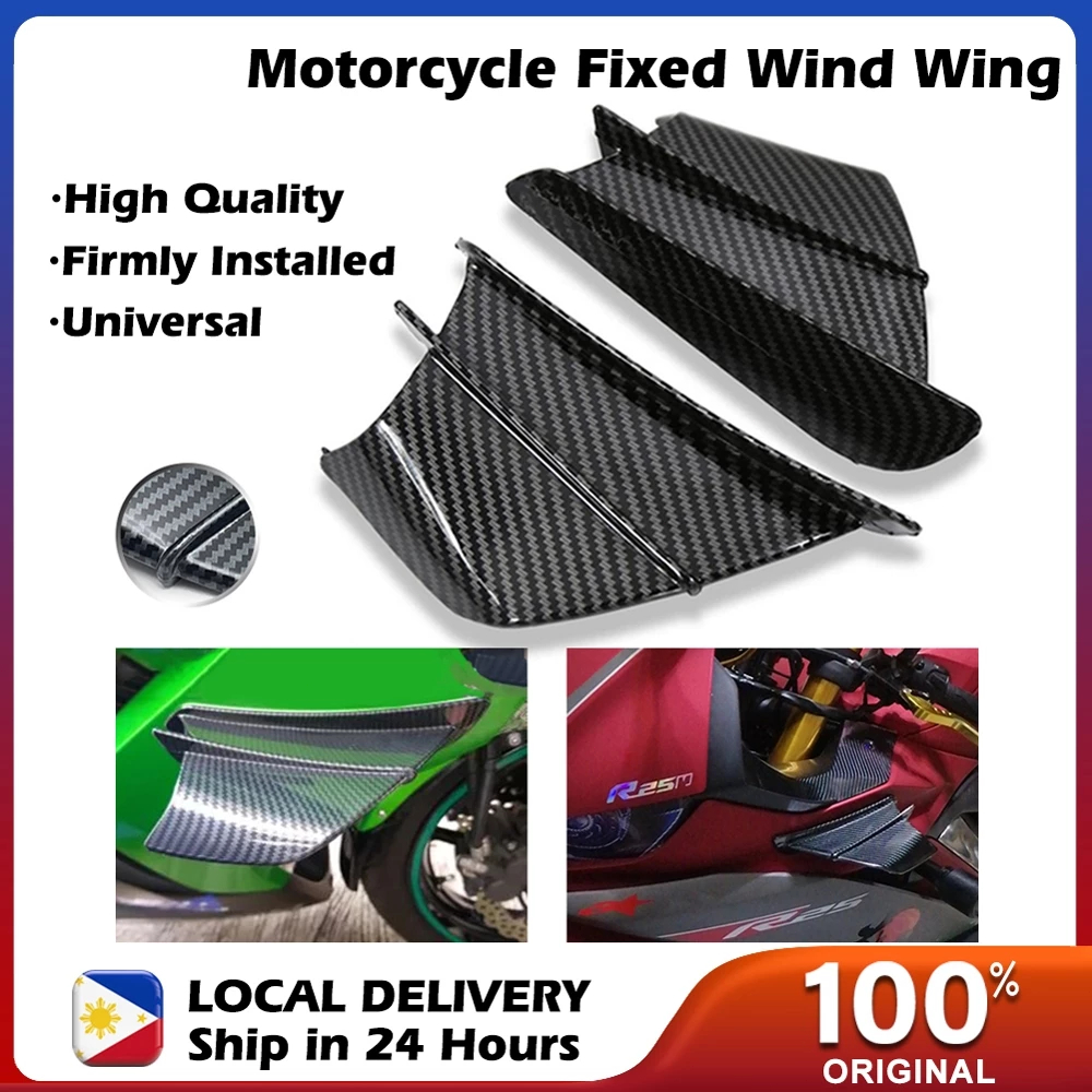 Universal 2pcs Motorcycle Winglet Aerodynamic Spoiler Wing For BMW ...