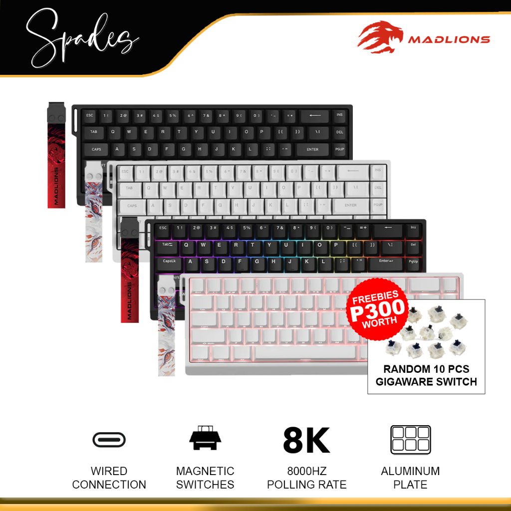 Madlions MAD 68 HE PRO 65% Wired RGB 8K Rapid Trigger Magnetic Switch ...