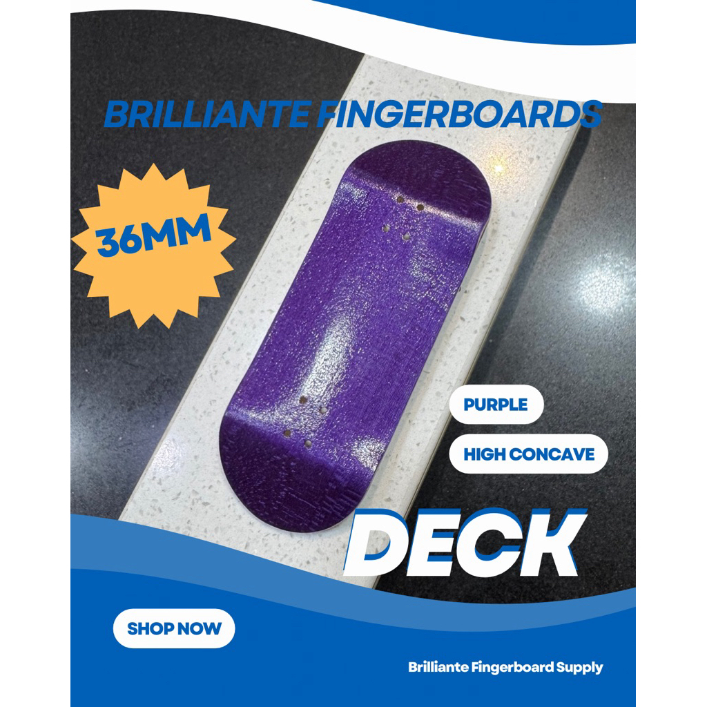 BRILLIANTE FINGERBOARD DECK PURPLE DECK 36MM + FREE FOAM TAPE | Shopee ...