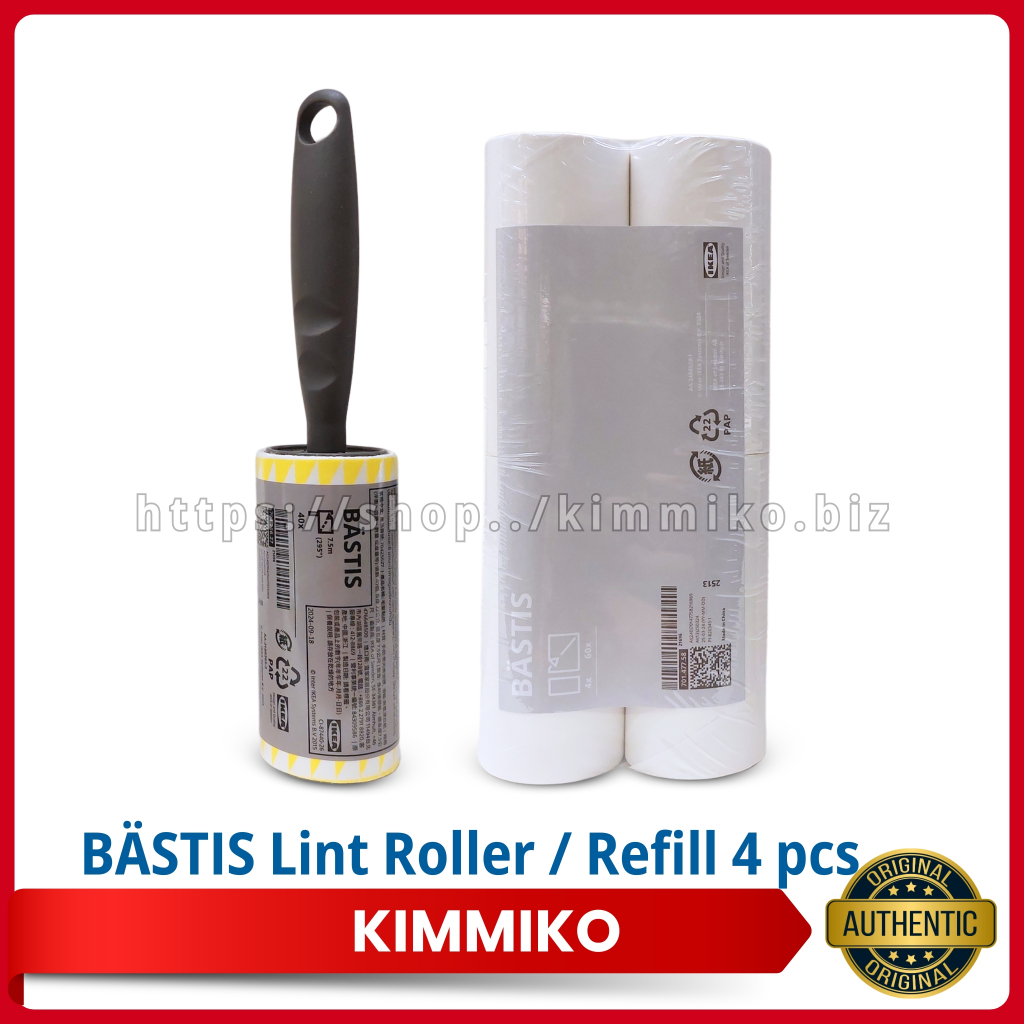 Original IkeaSweden Lint Roller and Refill Bastis 4 pcs Gray Authentic ...