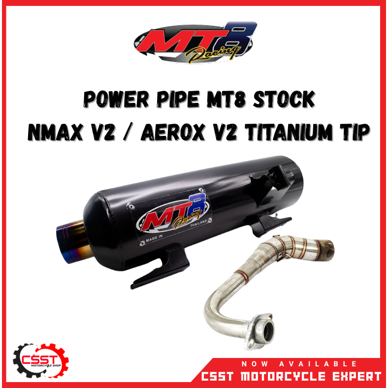 MT8 POWER PIPE FOR NMAX V2/ AEROX V2 (TITANIUM TIP) ORIGINAL | Shopee ...