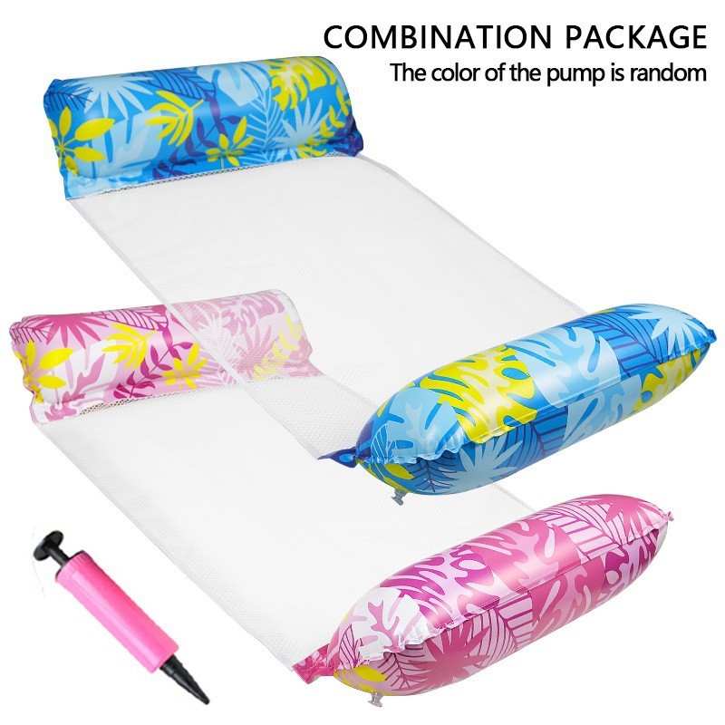 Foldable Float Lounger Inflatable Pool Mat Floating Water Hammock ...