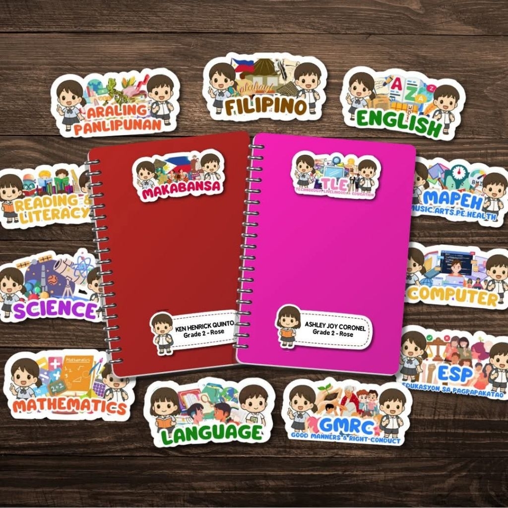 SUBJECT LABEL STICKERS FOR ELEMENTARY AND JUNIOR HIGH SOLD PER PACK ...