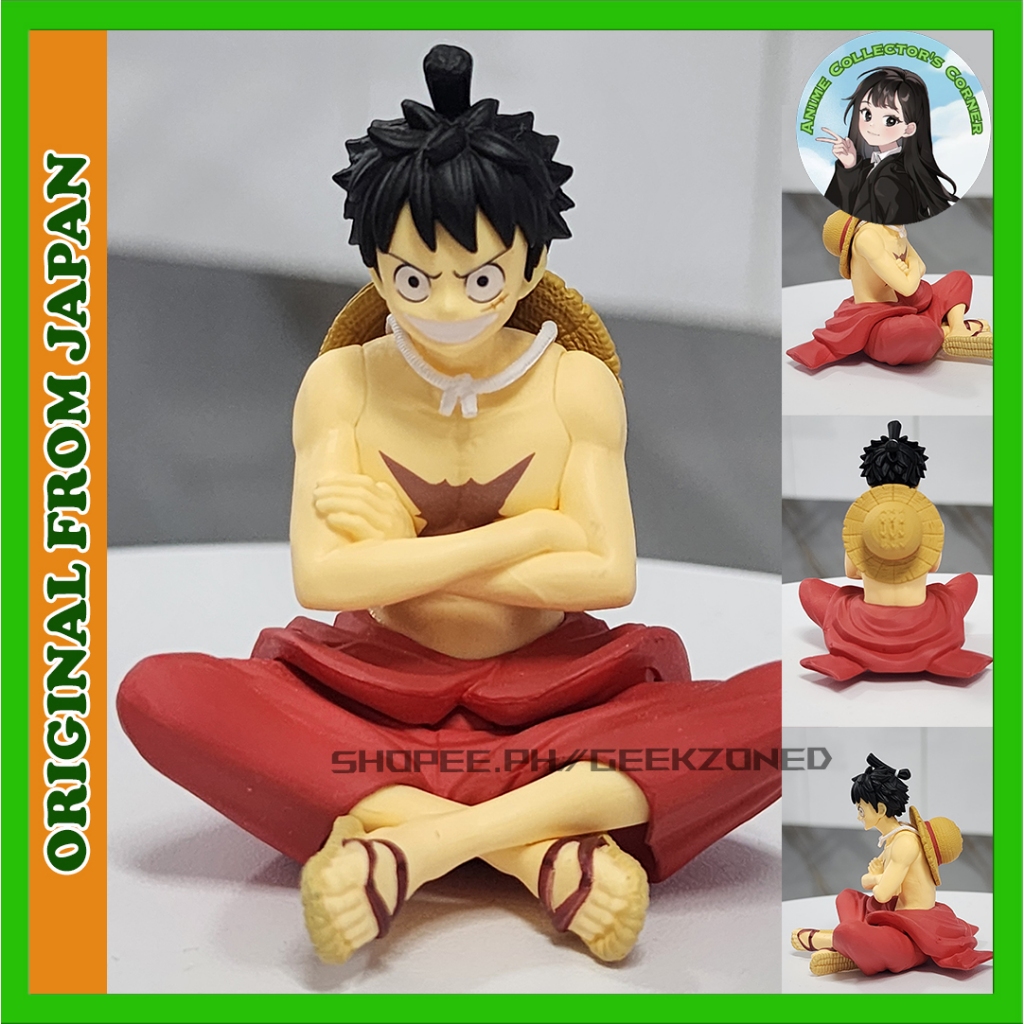 Monkey D. Luffy One Piece Suwarasetai Real Figure Bandai Gashapon Japan ...