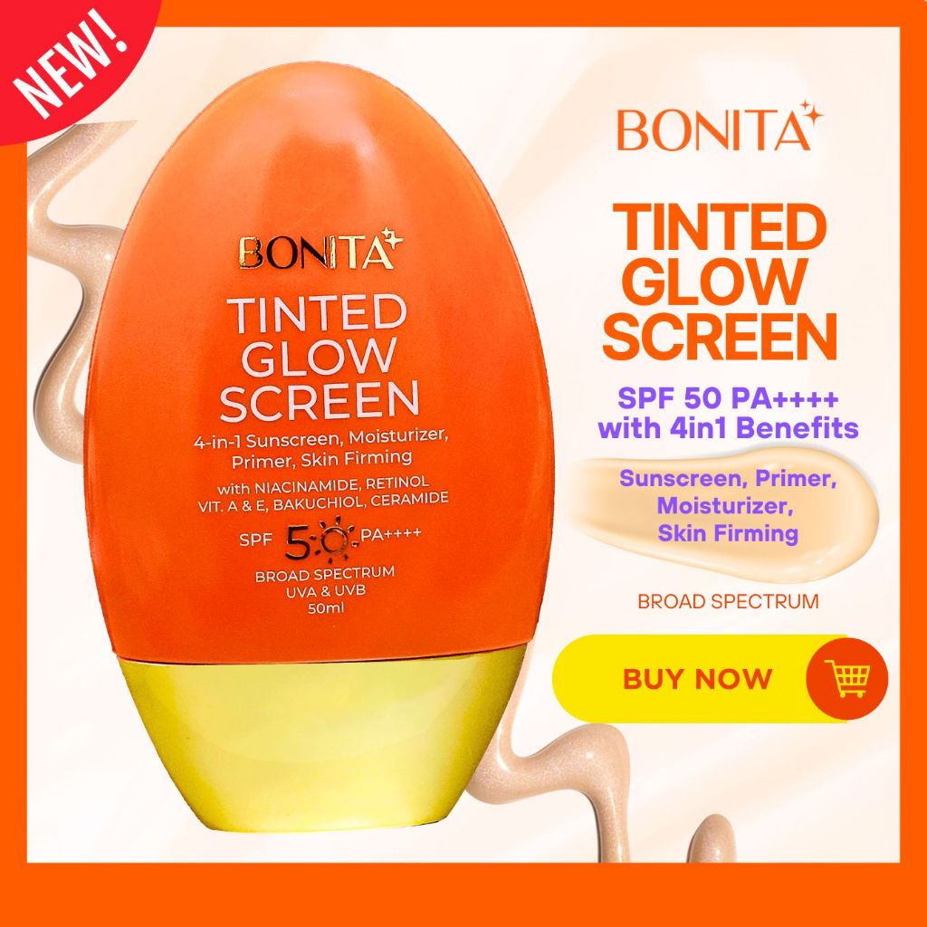 BONITA TINTED GLOW SCREEN SPF 50 PA+++ BROAD SPECTRUM 4in 1 SUNSCREEN ...