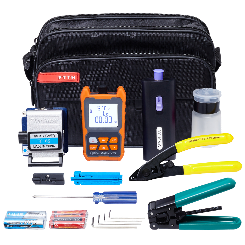 FTTH Fiber Optic Tool Kit With Fiber Cleaver -70~+6dBm Optical Power ...