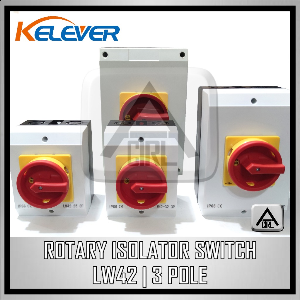 ROTARY ISOLATOR SWITCH WITH BOX 3 POLE - 25A, 32A , 40A, 63A, 100A ...