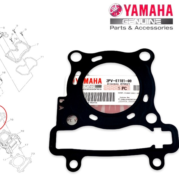 CYLINDER HEAD GASKET SNIPER KING 150 2PV-E1181-00 YAMAHA GENUINE | Shopee Philippines