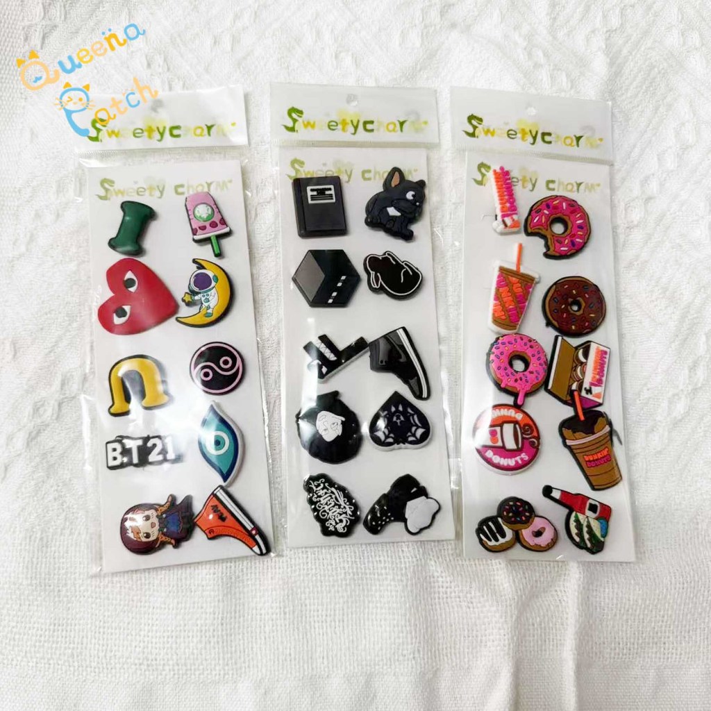 Queena Patch Croc Shoe Decoration 10pcs/Set For Bag And Shoe Buckle DIY Own Style Shoe Jibbit ...