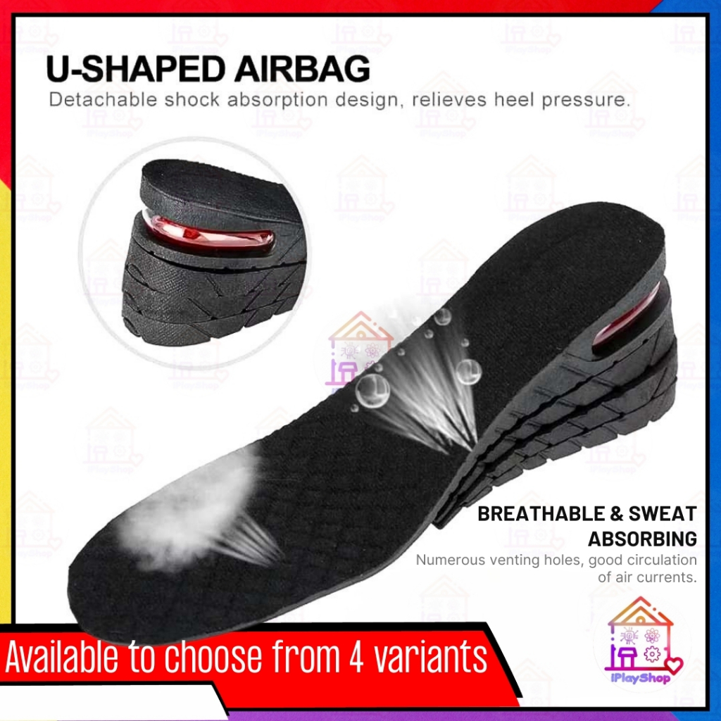 Absorbent Footpad Air Cushion Shoe Insole Height Lift Adjustable Heel Insert Silicone Per Pair ...