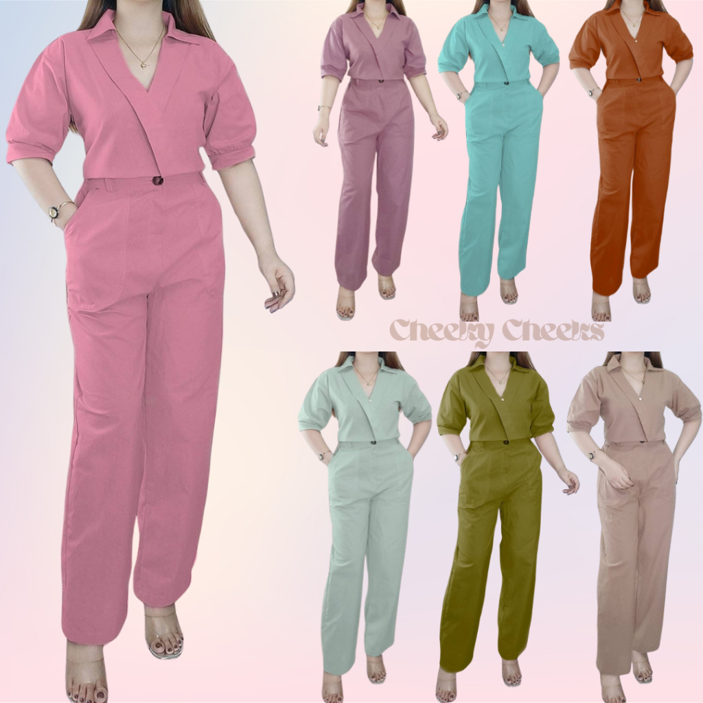 CC Free-Size Cotton Linen Coords Coordinates | Formal Top and Pants ...