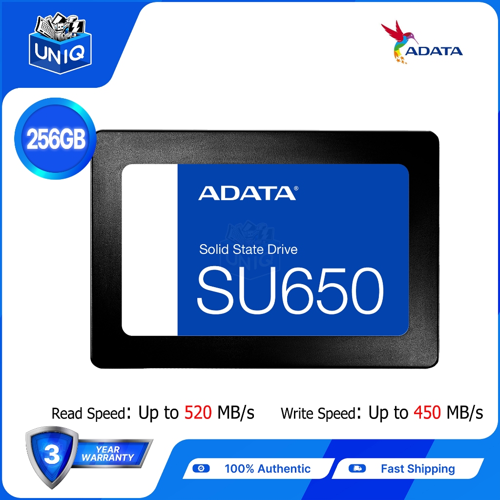 Adata Internal SSD (ASU650SS-256GT-R) Ultimate SU650 256GB 520MB/s Read ...