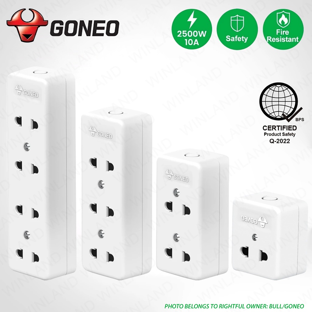 Bull/Goneo by Winland Extension Board Wallmount Surface Type 1, 2, 3 & 4 Gang Power Strip Socket ...