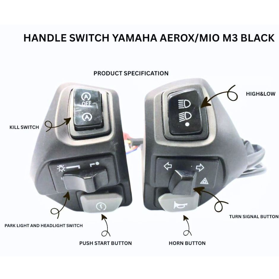 HANDLE SWITCH FOR YAMAHA AEROX/MIO M3 BLACK/CARBON | Shopee Philippines