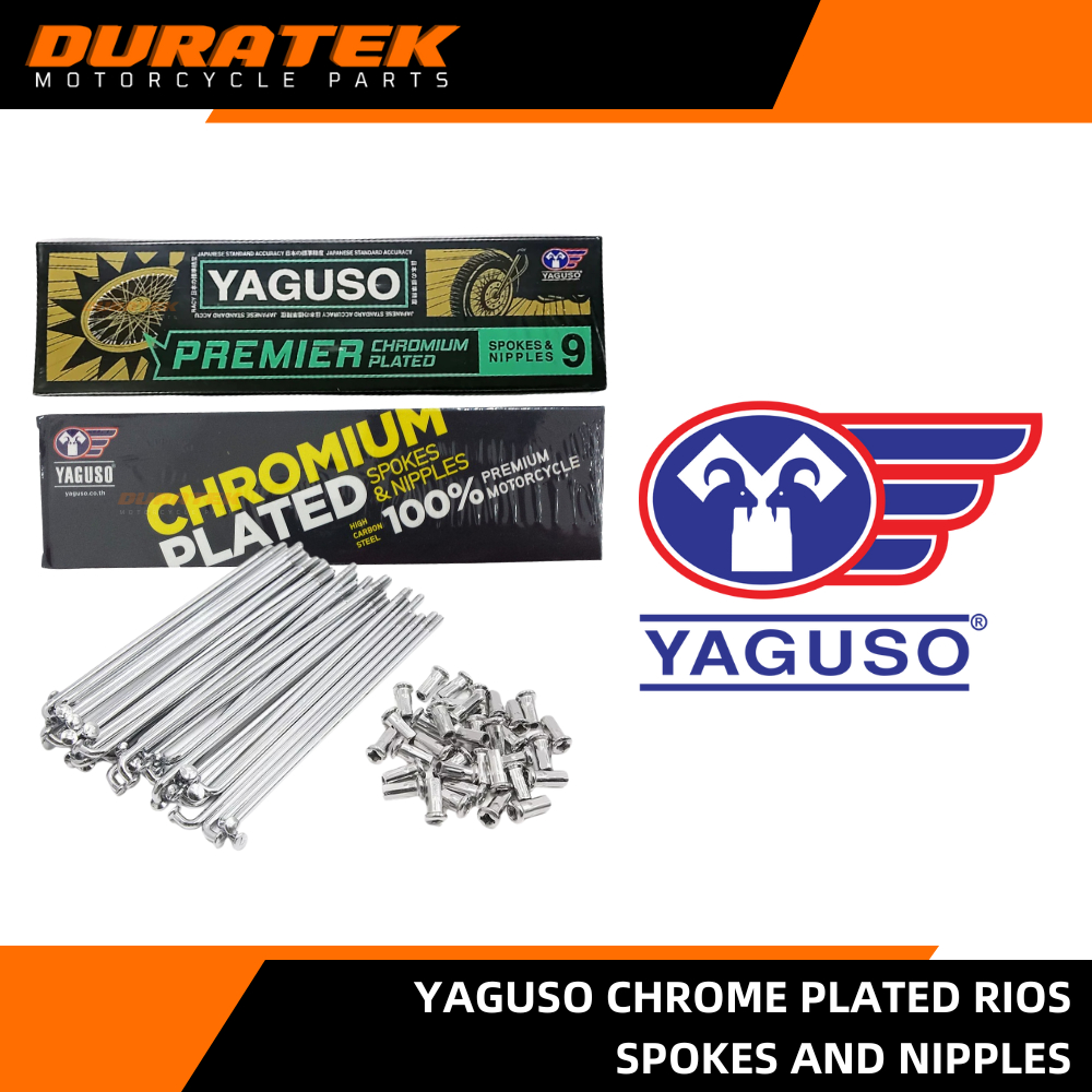 Yaguso Chrome Plated Rios Spokes and Nipples Set – size 9G | Shopee ...