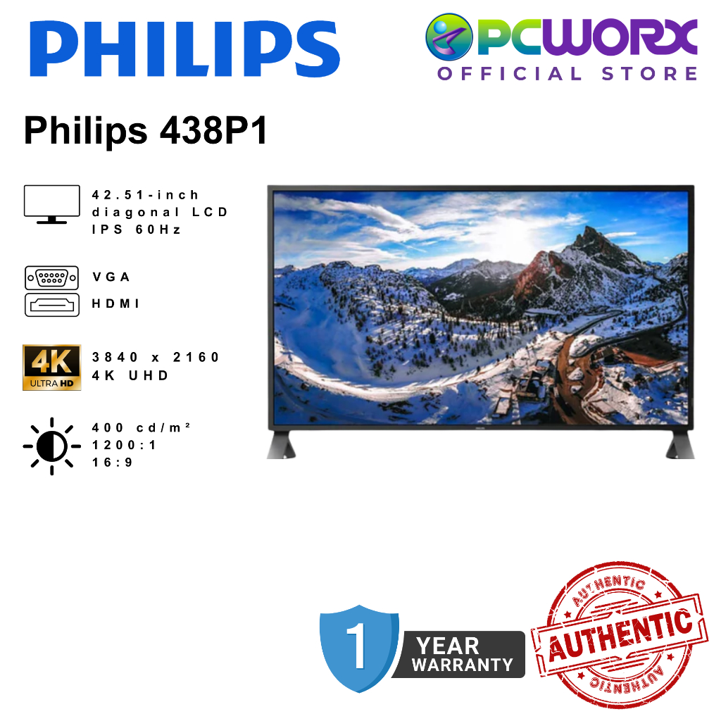 Philips 438P1 42.51" IPS 4K LED Monitor With Vesa | Shopee Philippines