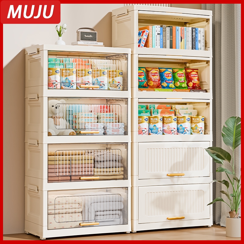 MUJU Foldable Storage Cabinet for Kitchen Durabox Cabinet Flip Top ...