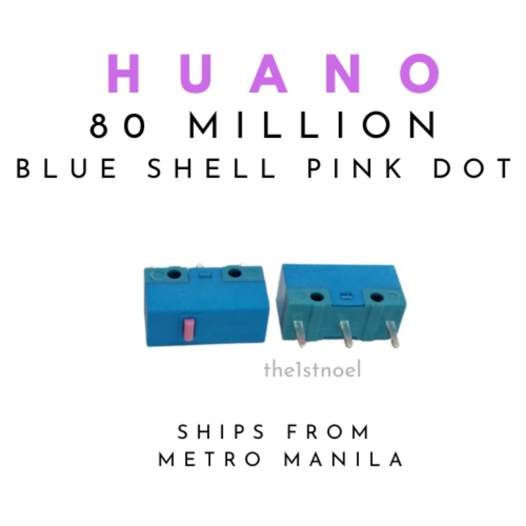 2 PCS HUANO BLUE SHELL PINK DOT SWITCH 80 MILLION TIMES | Shopee ...