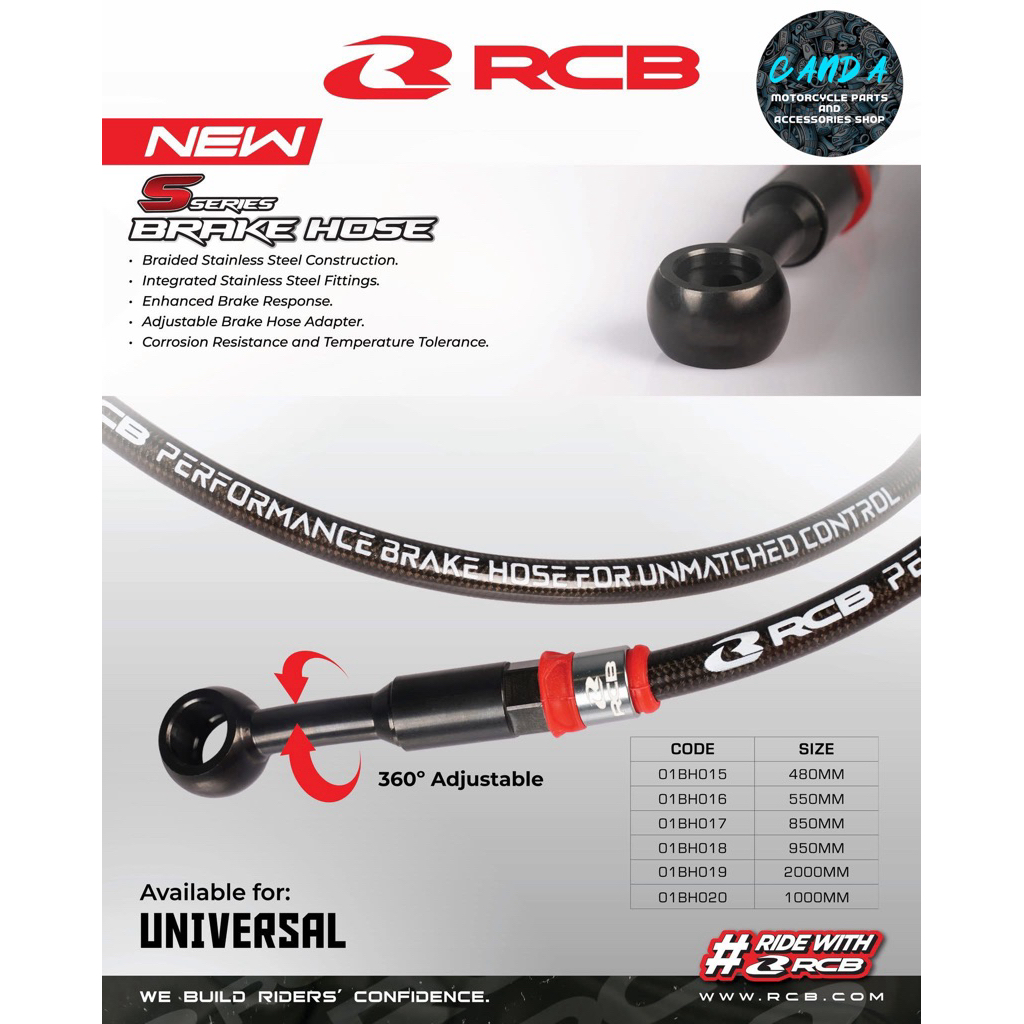 RCB S-Series Brake Hose (Stainless, Braided) | Shopee Philippines