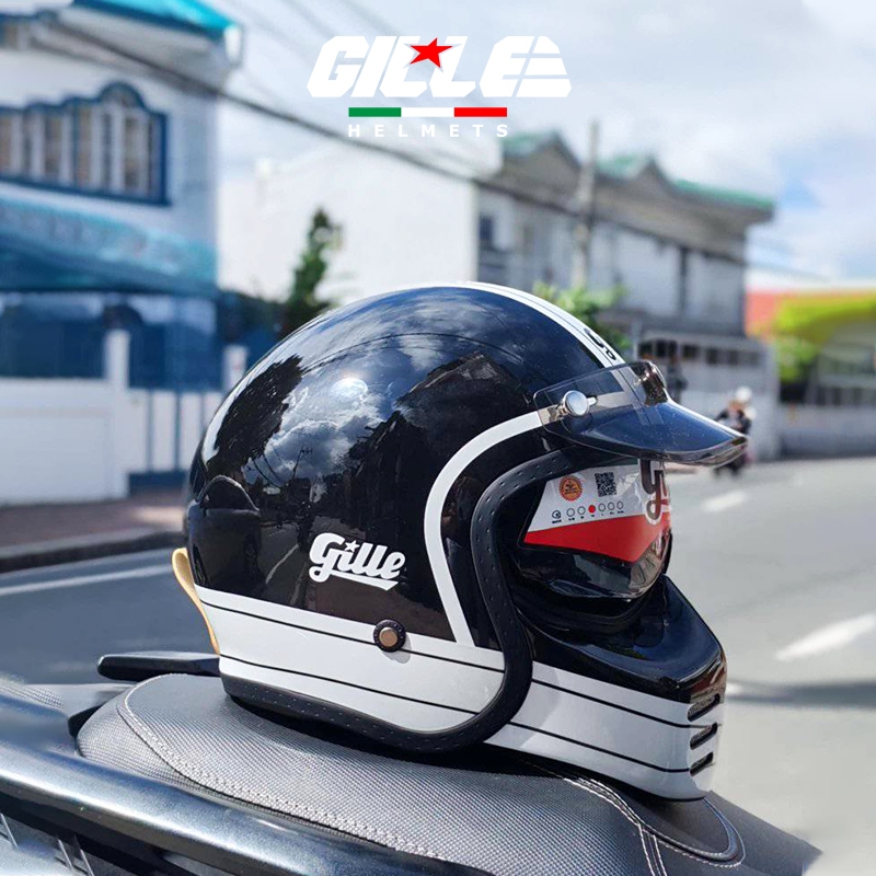 GILLE VENERY OP12 Classic Helmet Full Face Vintage Retro for Motorcycle ...