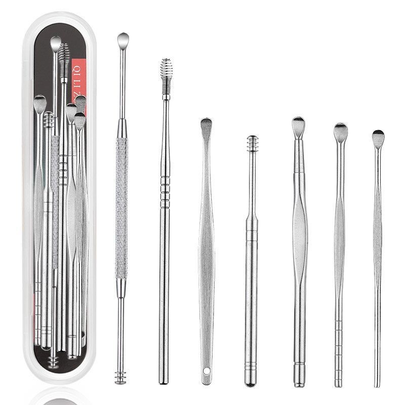 7Pcs/set Ear picking tool Sets Earwax Remover Earpick Cleaner Picking ...