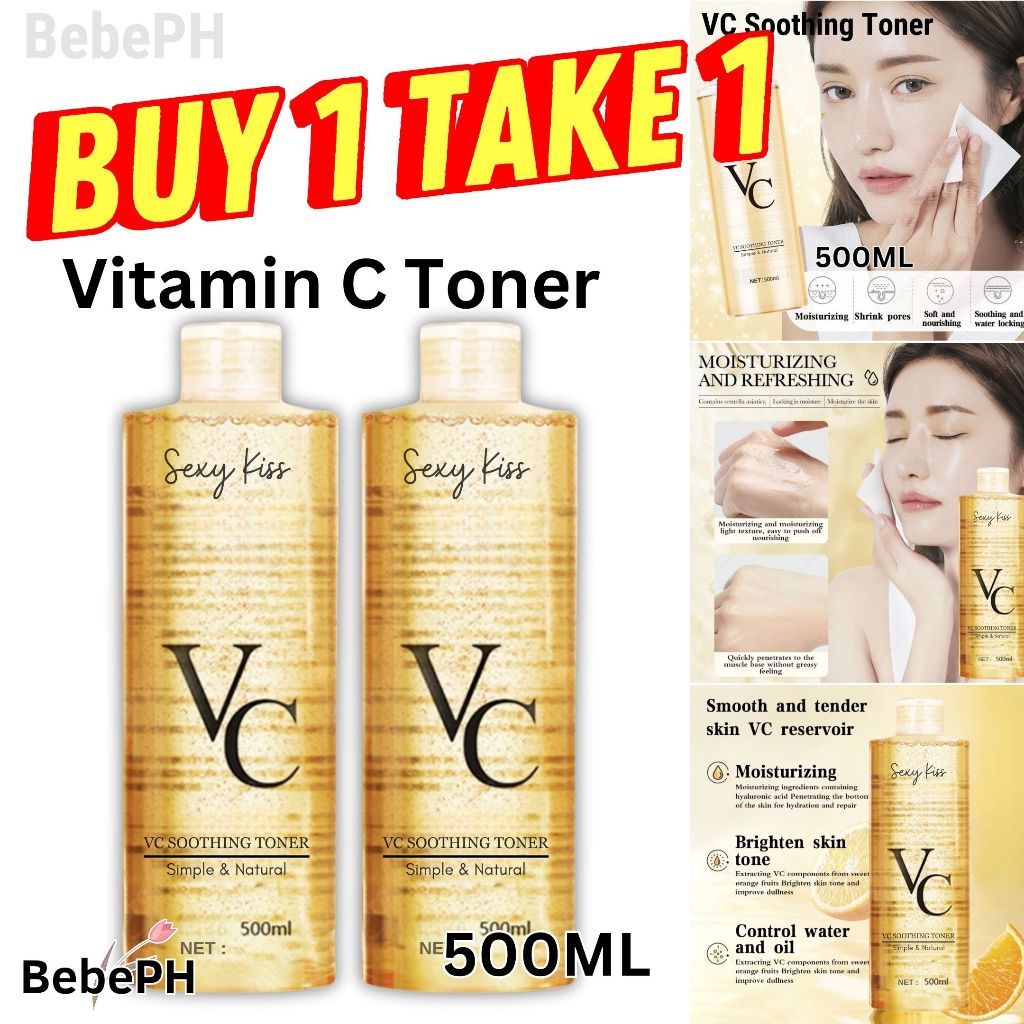 bebe.ph 500ml Vitamin C Toner Intensive Whitening Toner Essence Remove Melasma Acne Pimple Marks ...