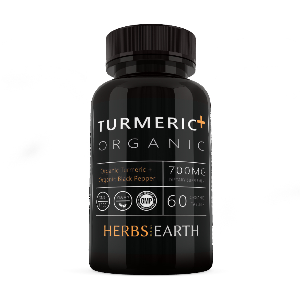 TURMERIC Organic With Black Pepper 60 Tablets 700mg from Herbs of the ...