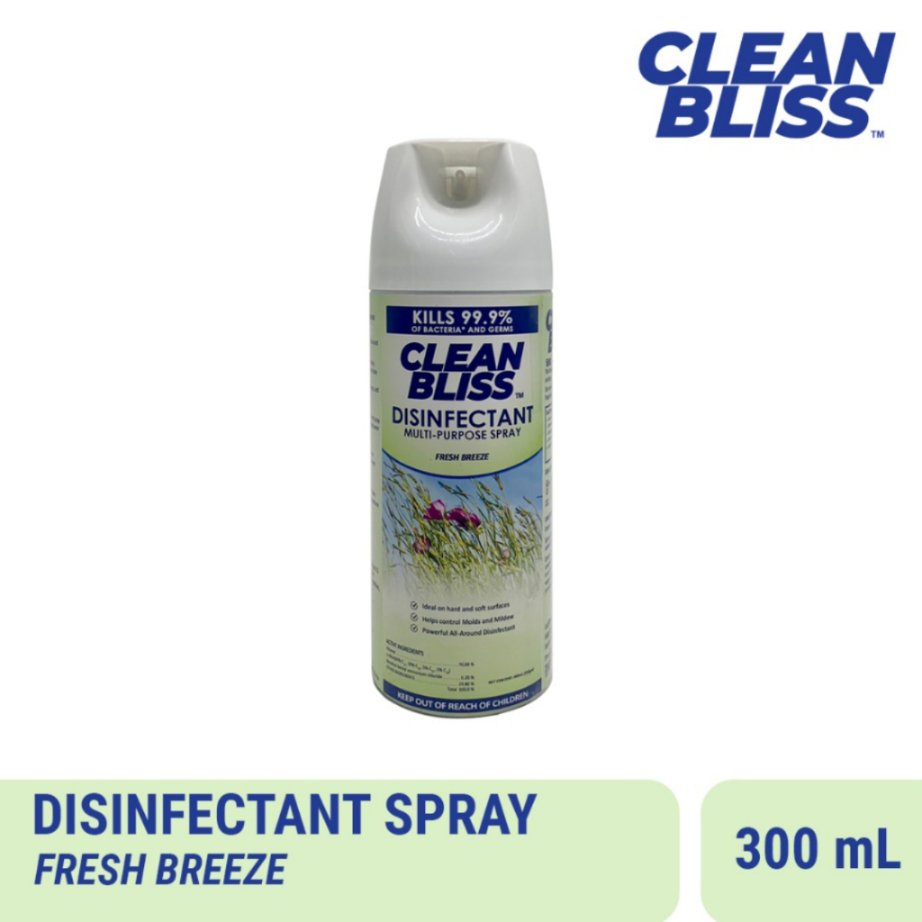 CLEAN BLISS Disinfectant Spray - Fresh Breeze - 300ML | Shopee Philippines