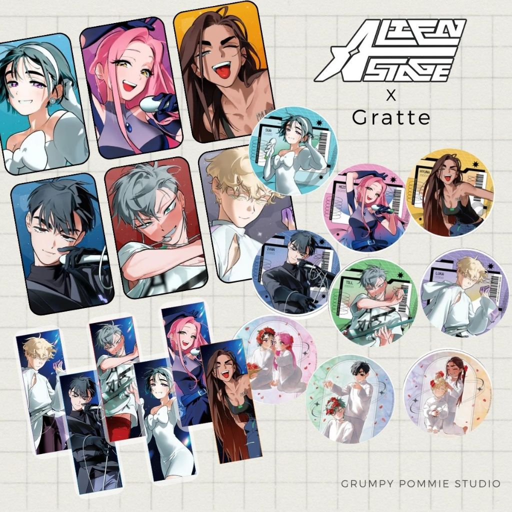ALIEN STAGE x GRATTE Collection -Photocards - Keychains - Pins ...