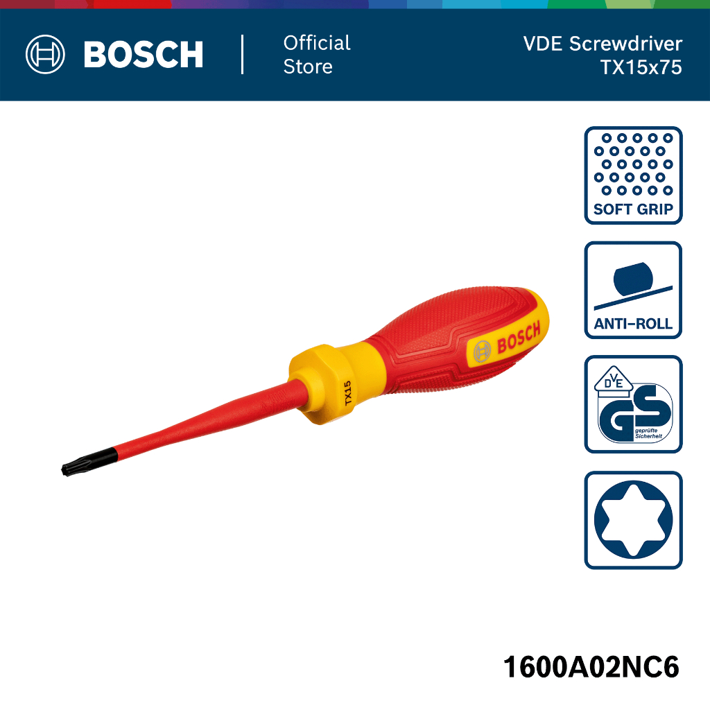 Bosch Hand Tools VDE Screwdriver TX 15 Professional Screwdriver ...