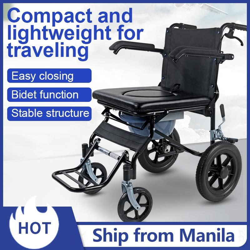 Portable wheelchair foldable lightweight with toilet portable ...