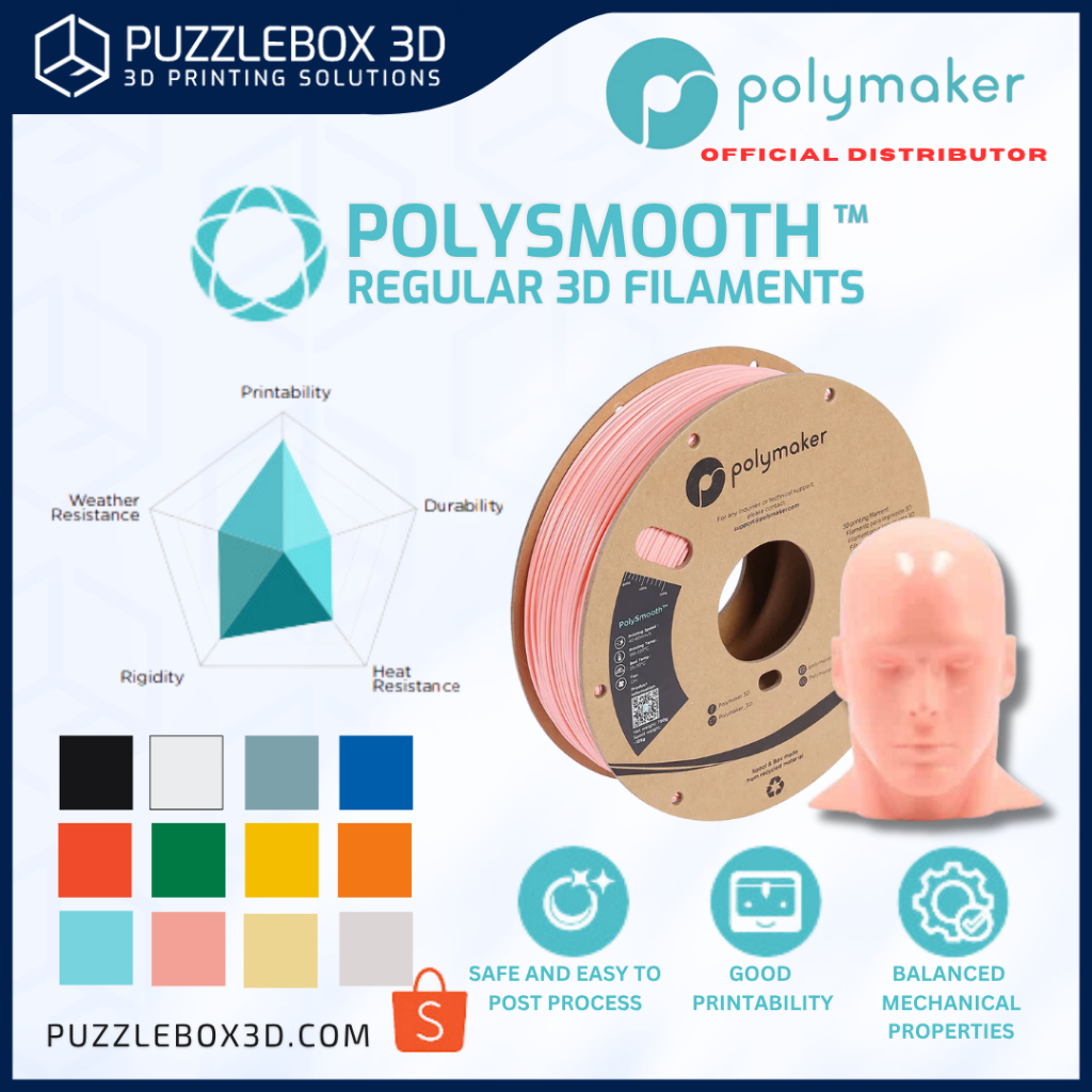 Polymaker PolySmooth PVB 3D Printing Filament Improve Mechanical ...