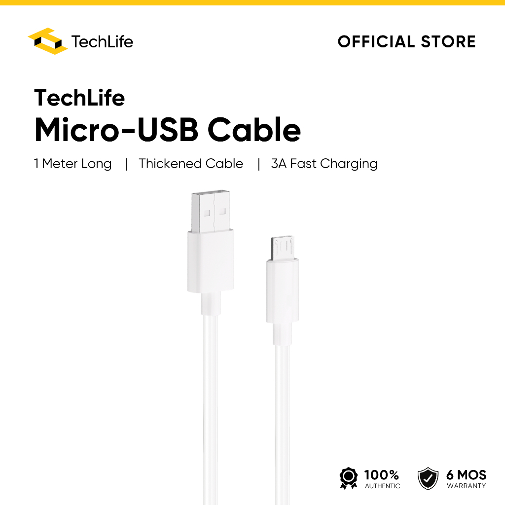 TechLife Micro-USB Cable | Supports Fast Charging Protocols | 3A Fast ...