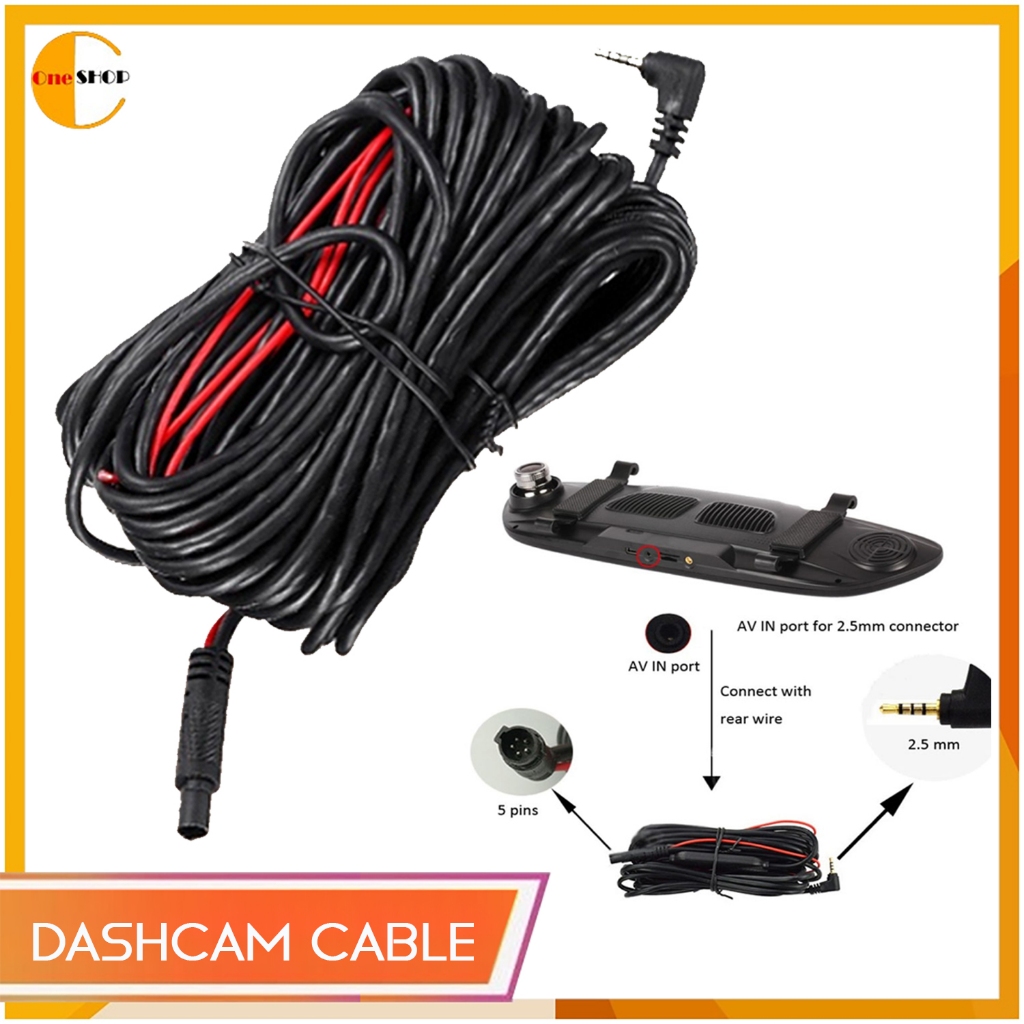 5 PIN 9 Meter Long wire connecting dash cam and reversing camera length ...