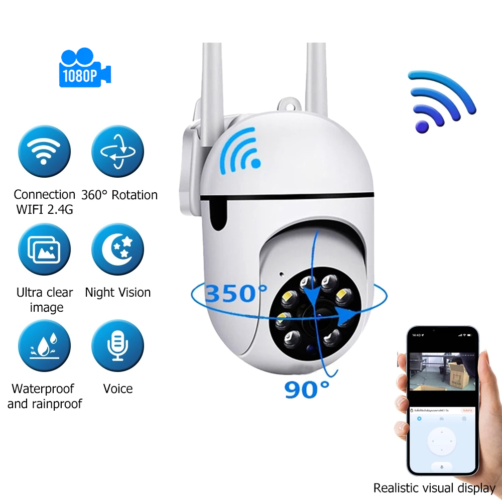 CCTV Camera Wireless Outdoor waterproof Full Color Night Vision HD ...