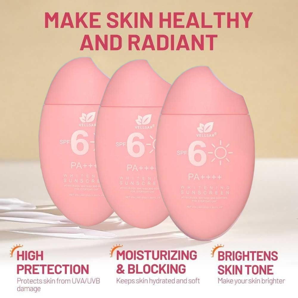 Vellsar sunscreen SPF60 Light Non-greasy moisturizing sunblock whitening cream long-lasting ...