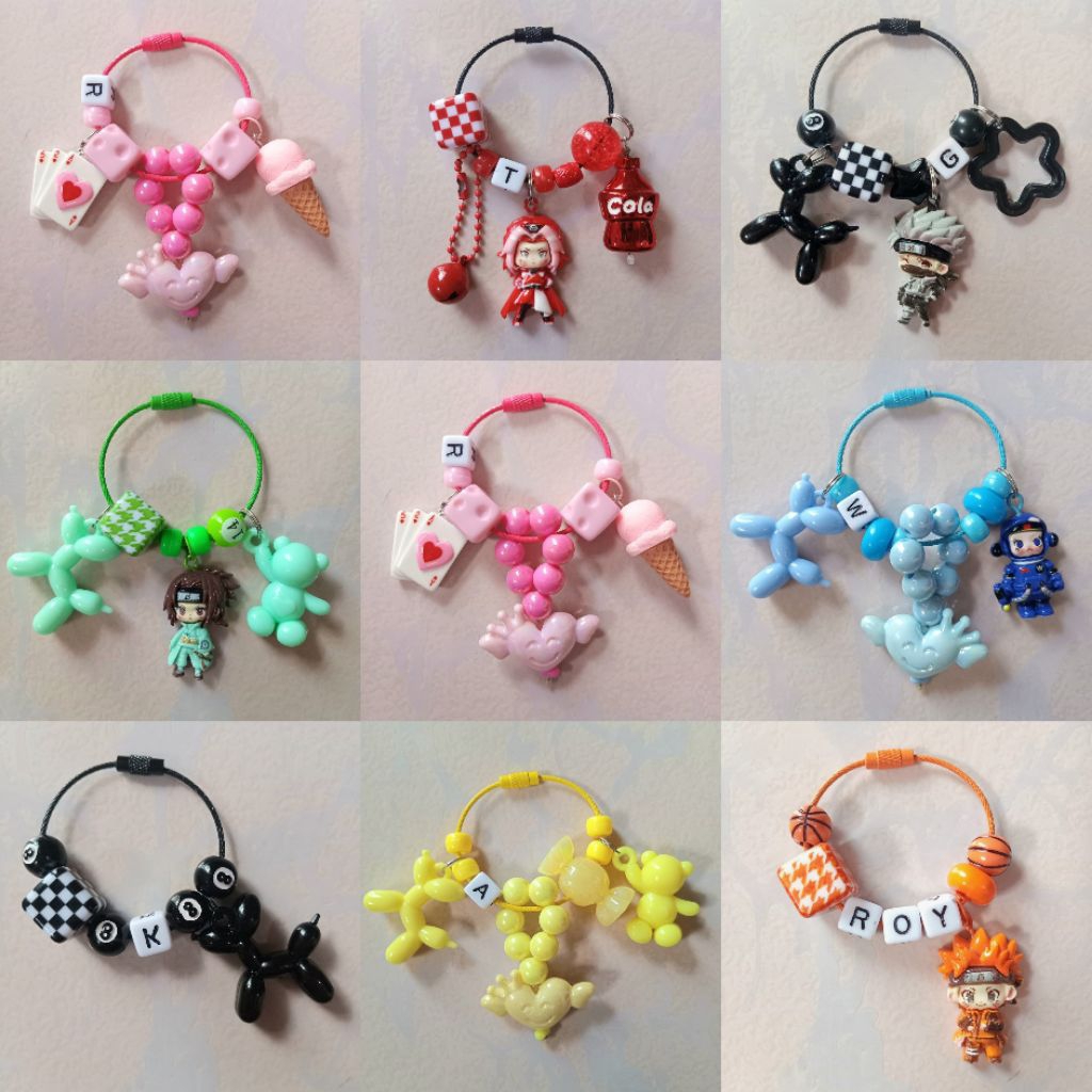 Personalized / Customized Loop Bag Charm Keychain Name Keychain For ...