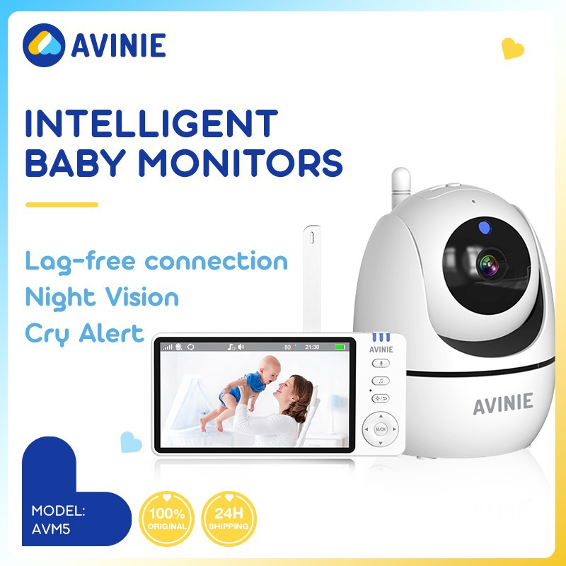 AVINIE Baby Safety Monitors CCTV Wireless Baby Crying Reminder Night ...