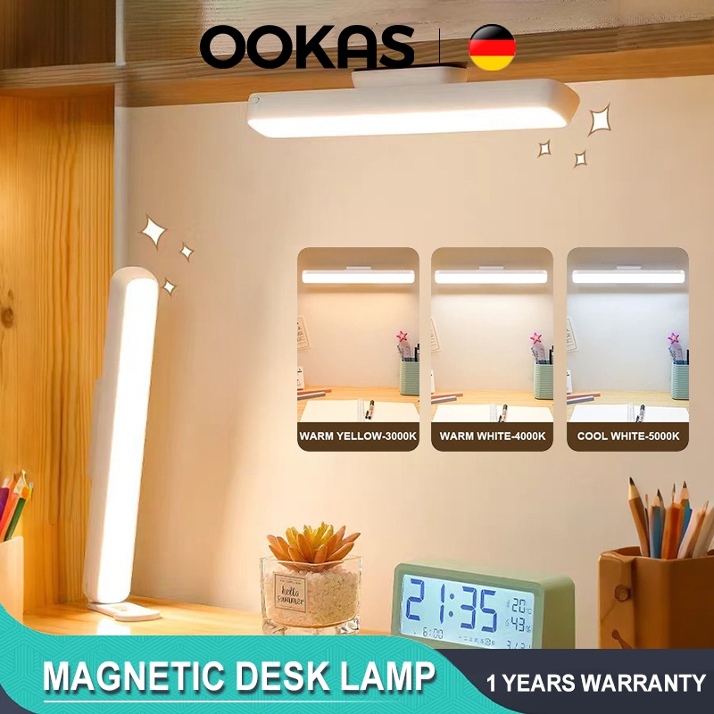 OOKAS Magnetic Desk Lamp 30cm Table Lamp Dimmable Cabinet Light USB ...