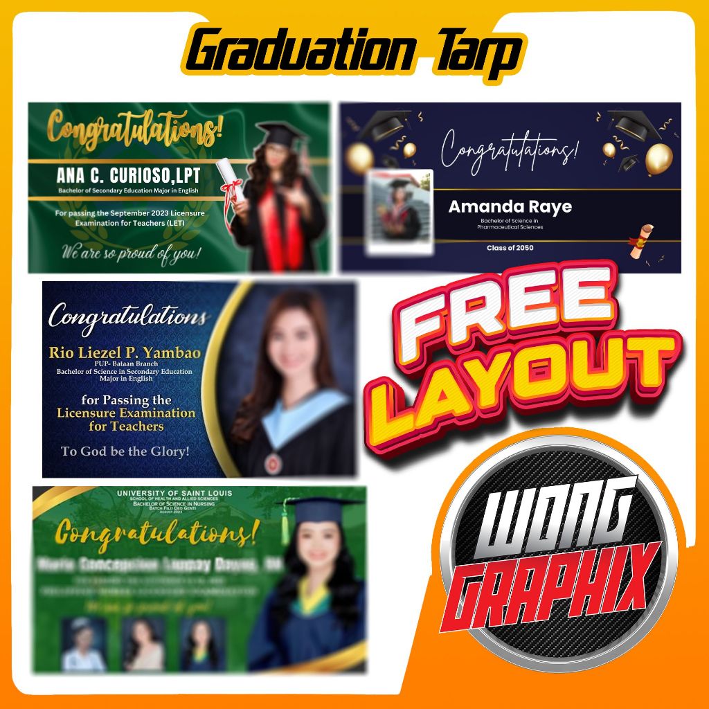 BOARD PASSER GRADUATION CONGRATULATORY TARPAULIN FREE LAYOUT 10 OZ HIGH ...