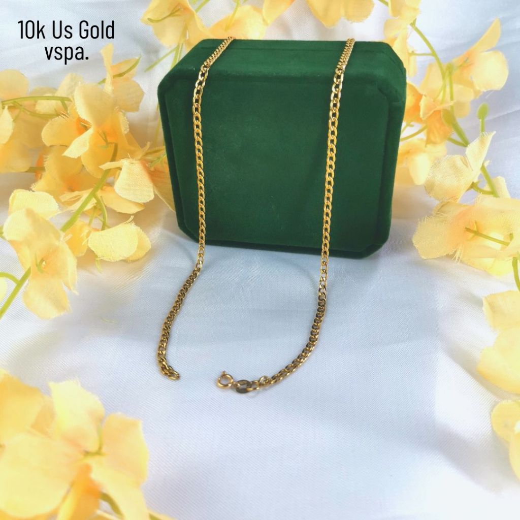 10k Gold Plated Fashion Jewelry, CUBAN CHAIN, Lightweight Gold Chain ...