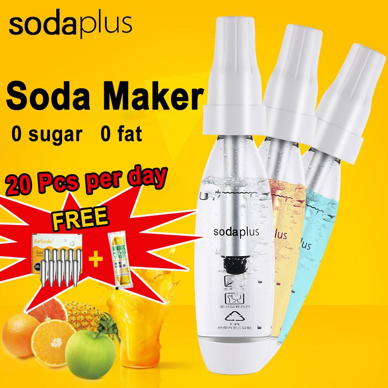 Binnis Portable Soda Maker Sodaplus Household 1L Sparkling Water Machines with CO2 Cylinder ...