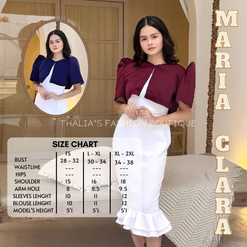 TFB MARIA CLARA PUFF BOLERO BLAZER STYLE NEOPRENE | Shopee Philippines