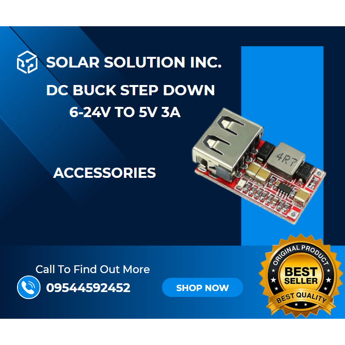 6-24V to 5V 3A USB DC-DC Buck Step-Down Converter | Shopee Philippines