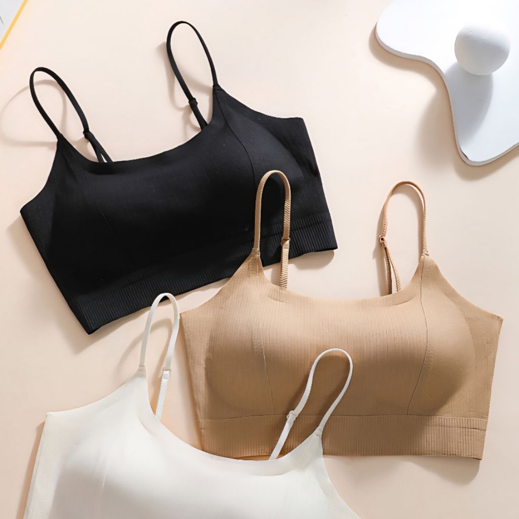 Nanoshop ABC Cup Bras Wireless Black skin color Champagne white Bra ...