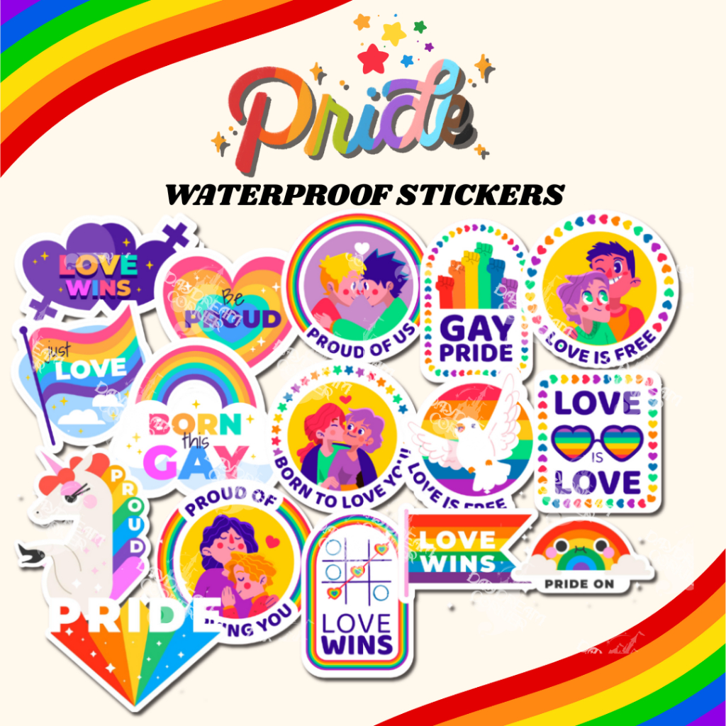Pride Month LGBT LGBTQ+ LGBTQ Stickers Waterproof Decal Die Cut Pack ...