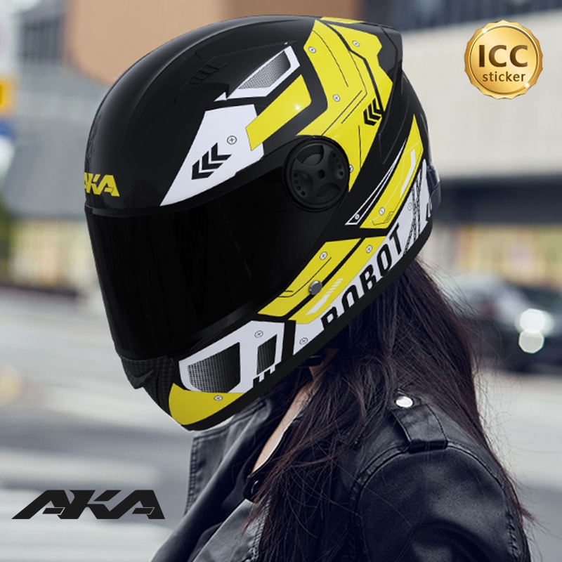 AKA557 Mecha Full Face Helmet HD Dual Mirror Electric Vehicle ...
