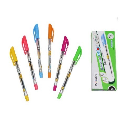 FlexOffice Smooth Ink Pen 12pcs Flexstick/Flextok Ballpen 0.5mm/0.7mm ...